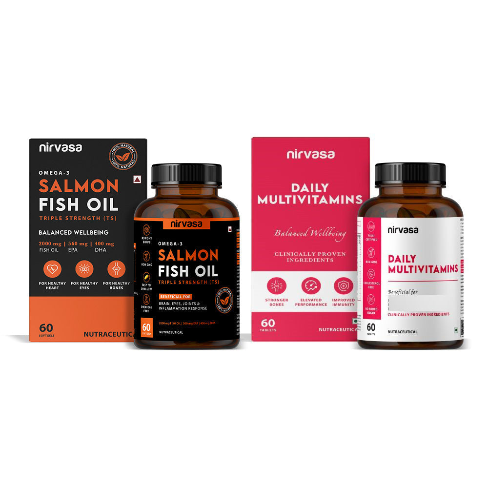 Salmon Fish Oil TS & Daily Multivitamin Tablets Combo – Ishqara
